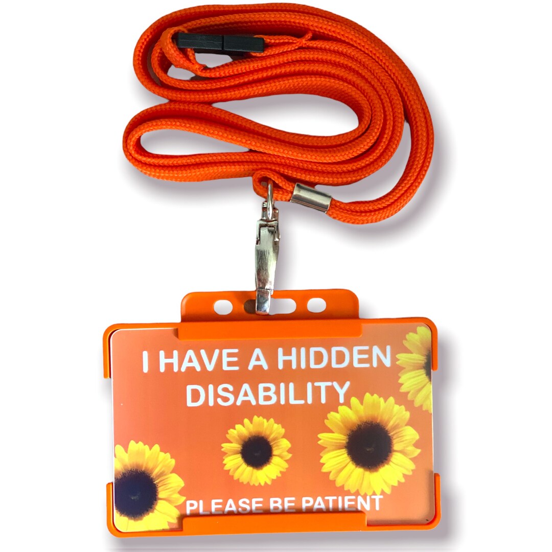 Orange Hidden Health Condition Disability Awareness Card and - Etsy