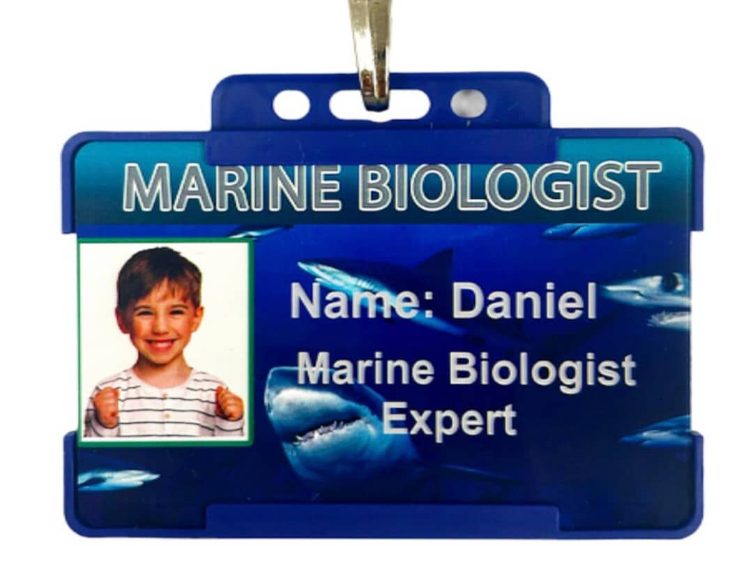 Children / Child Marine Biologist Roleplay ID Card With Green Lanyard ...