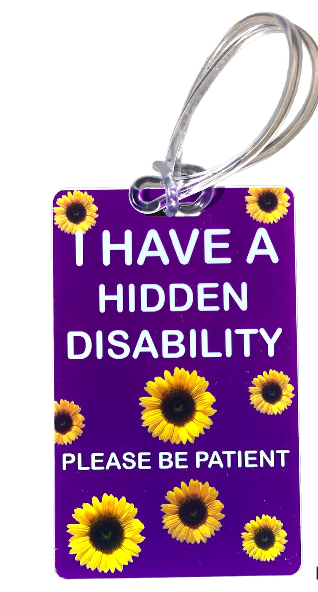 Sunflower Hidden Health Condition Disability Awareness Card in Purple ...