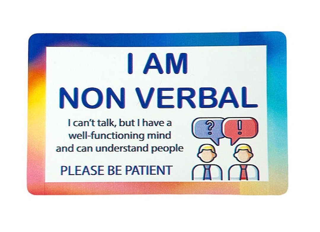I Am Non Verbal Disability ID Card & Lanyard - 7 Colours! - Etsy