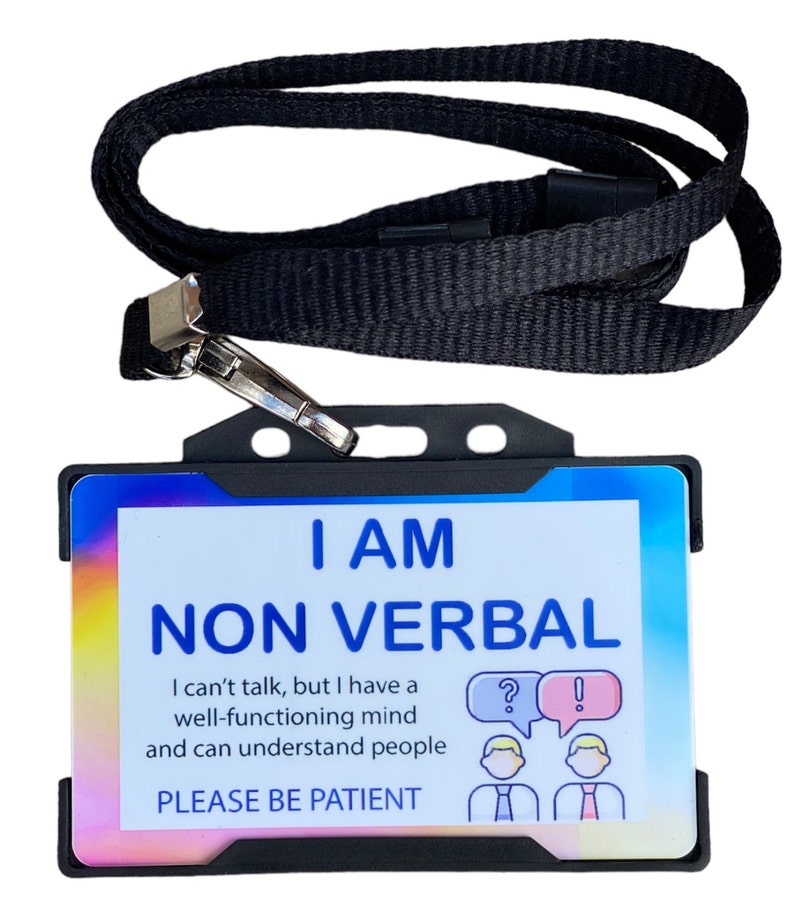 I Am Non Verbal Disability ID Card & Lanyard 7 Colours - Etsy