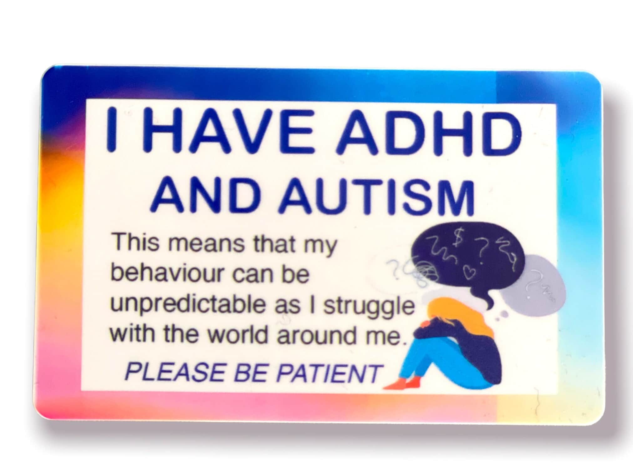 I Have ADHD and Autism Disability ID Card & Lanyard 8 - Etsy UK