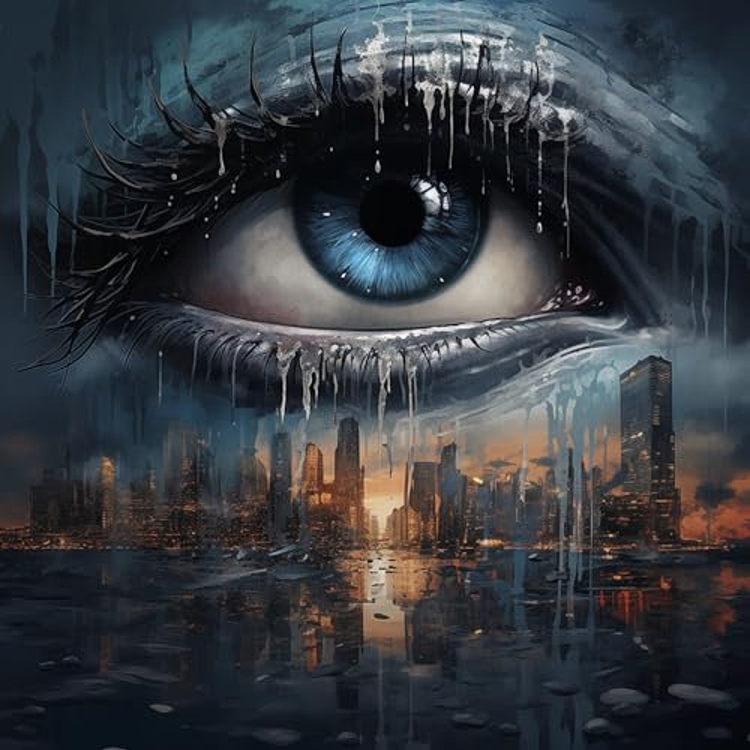 DDW Crying City Wall Art Canvas, Perfect for Bedrooms/bathrooms ...