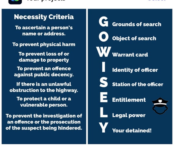 Police Officer Help Card Go Wisely and Necessity Criteria - Etsy UK