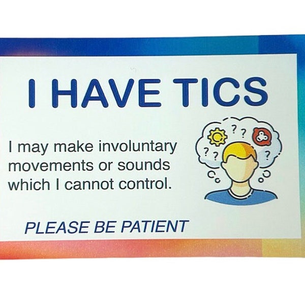 Tics Medical Card - Etsy UK