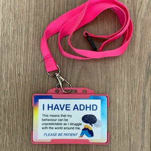 ADHD Awareness / Acceptance I Have ADHD Disability ID Card - Etsy UK