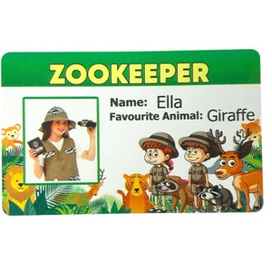 Children / Child Zookeeper Roleplay ID Card With Green Lanyard ...