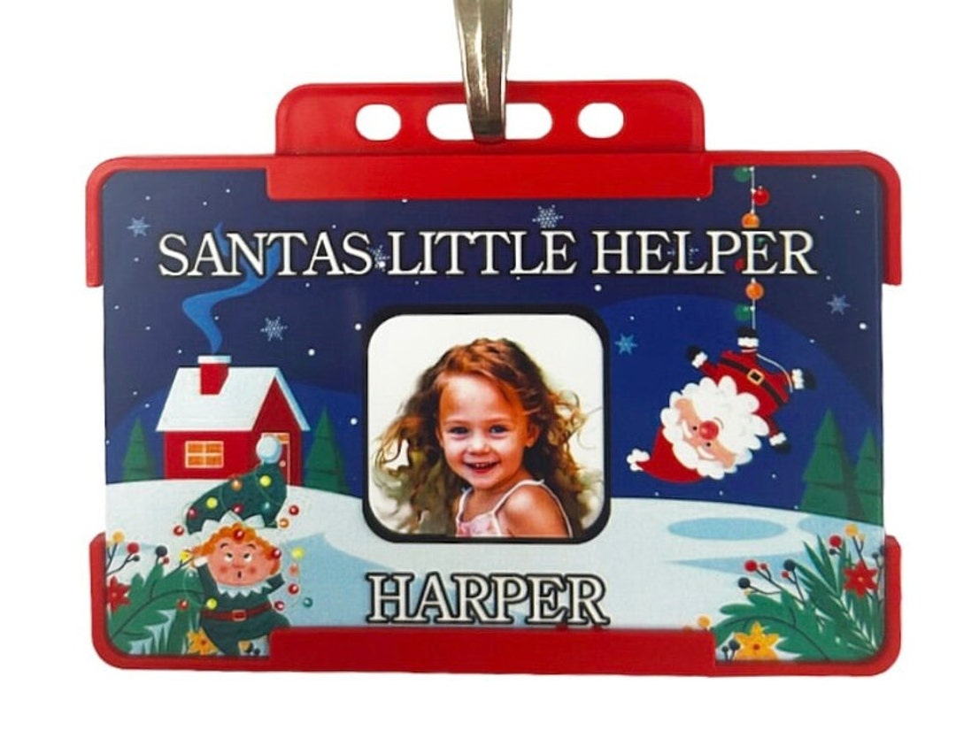 Santas Little Helper ID Card, Children, Christmas - Personalised Name ...