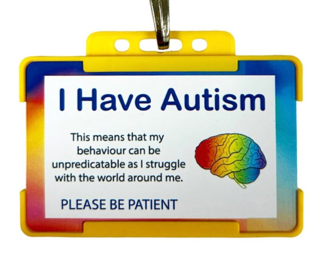 I Have Autism / is Autistic Disability ID Card & Lanyard - 7 Colours ...