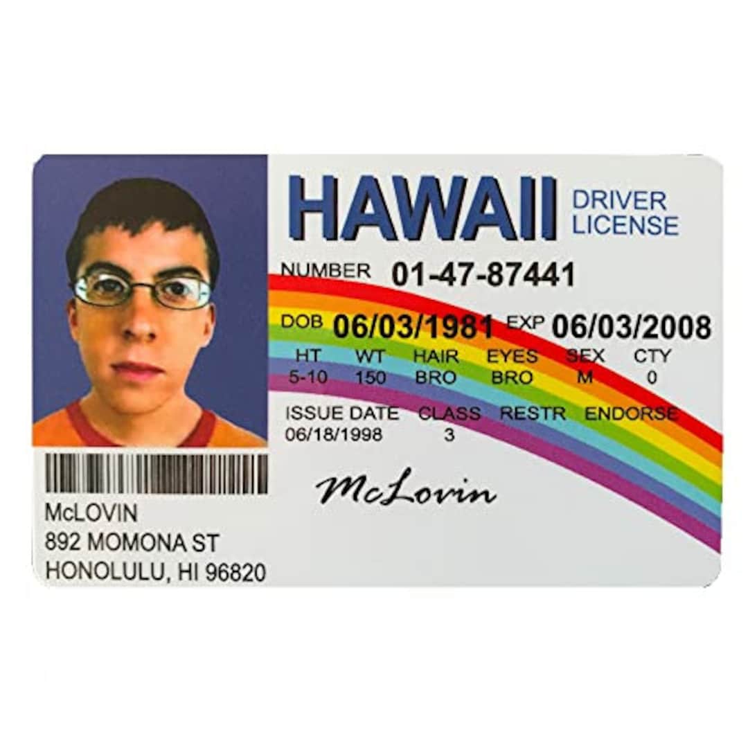Mclovin Fake ID Card Movie Prop - Etsy Canada