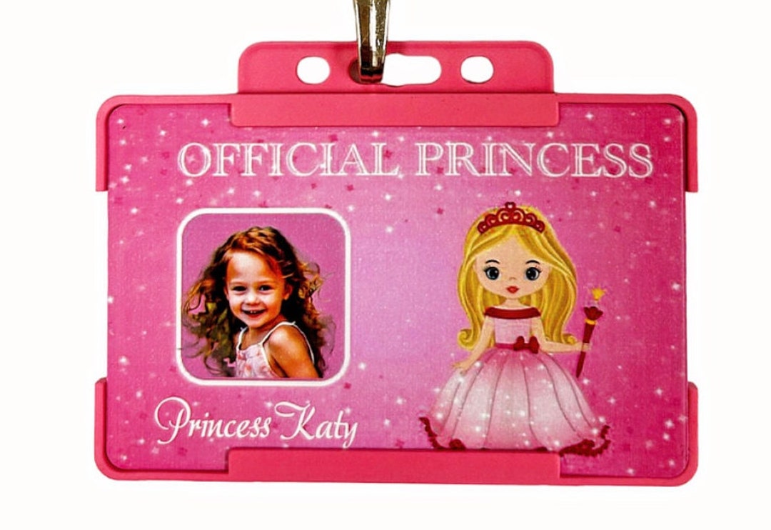 Princess Roleplay ID Card Children Personalised Photo Novelty Toy - Etsy