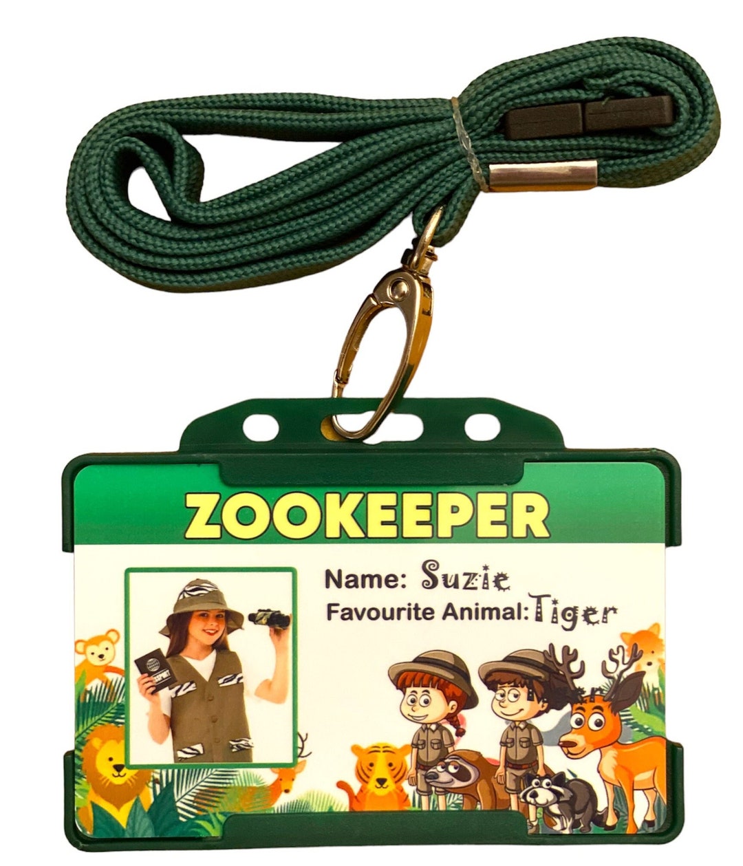 Children / Child Zookeeper Roleplay ID Card With Green Lanyard ...