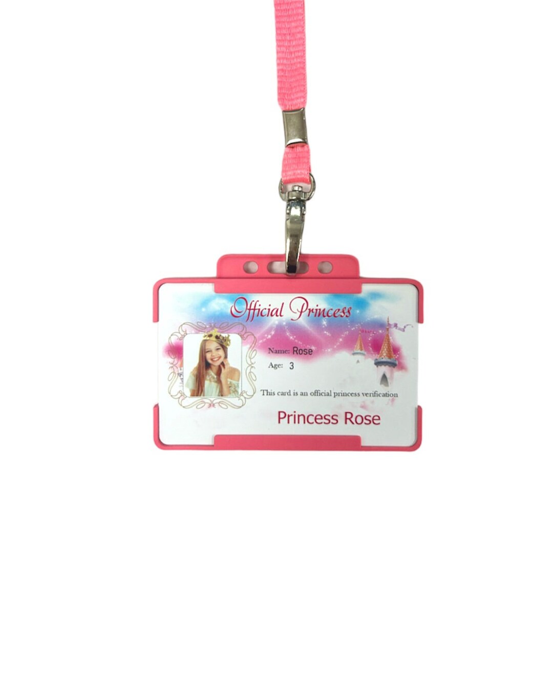 Princess Roleplay ID Card Children Personalised Photo Novelty - Etsy