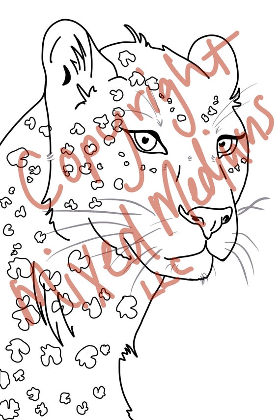Cheetah Coloring Page - Etsy