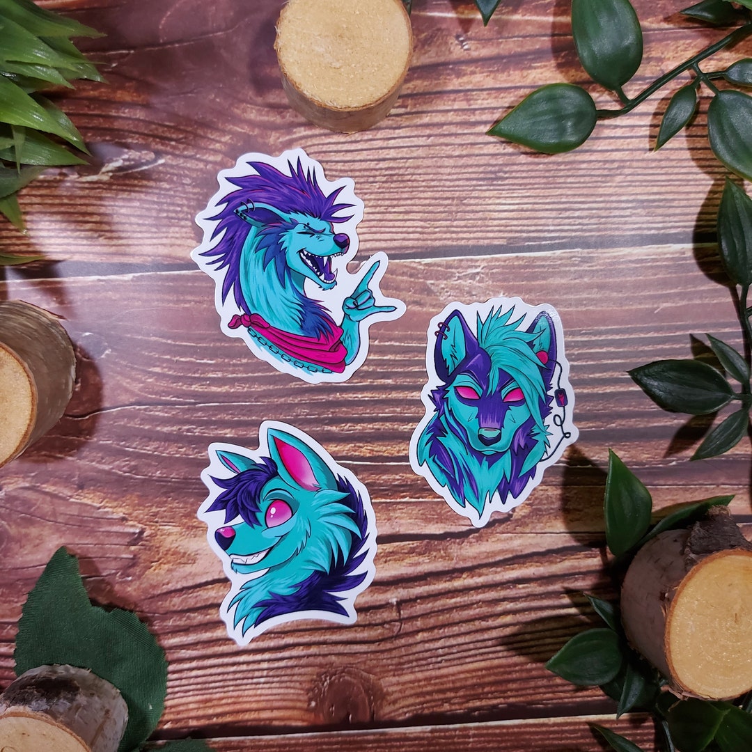 Vinyl Stickers Wolf Pack Rocker, Happy and Lonely - Etsy