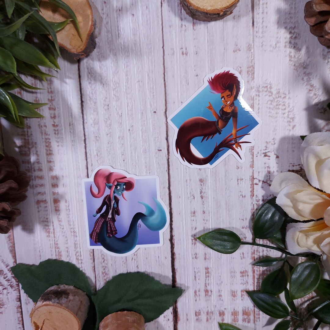 Vinyl Stickers | Duo of Rock'n Roll and Punk Sirens - Etsy