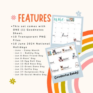 June National Holidays 2024 Digital Planner Stickers for Goodnotes - Etsy