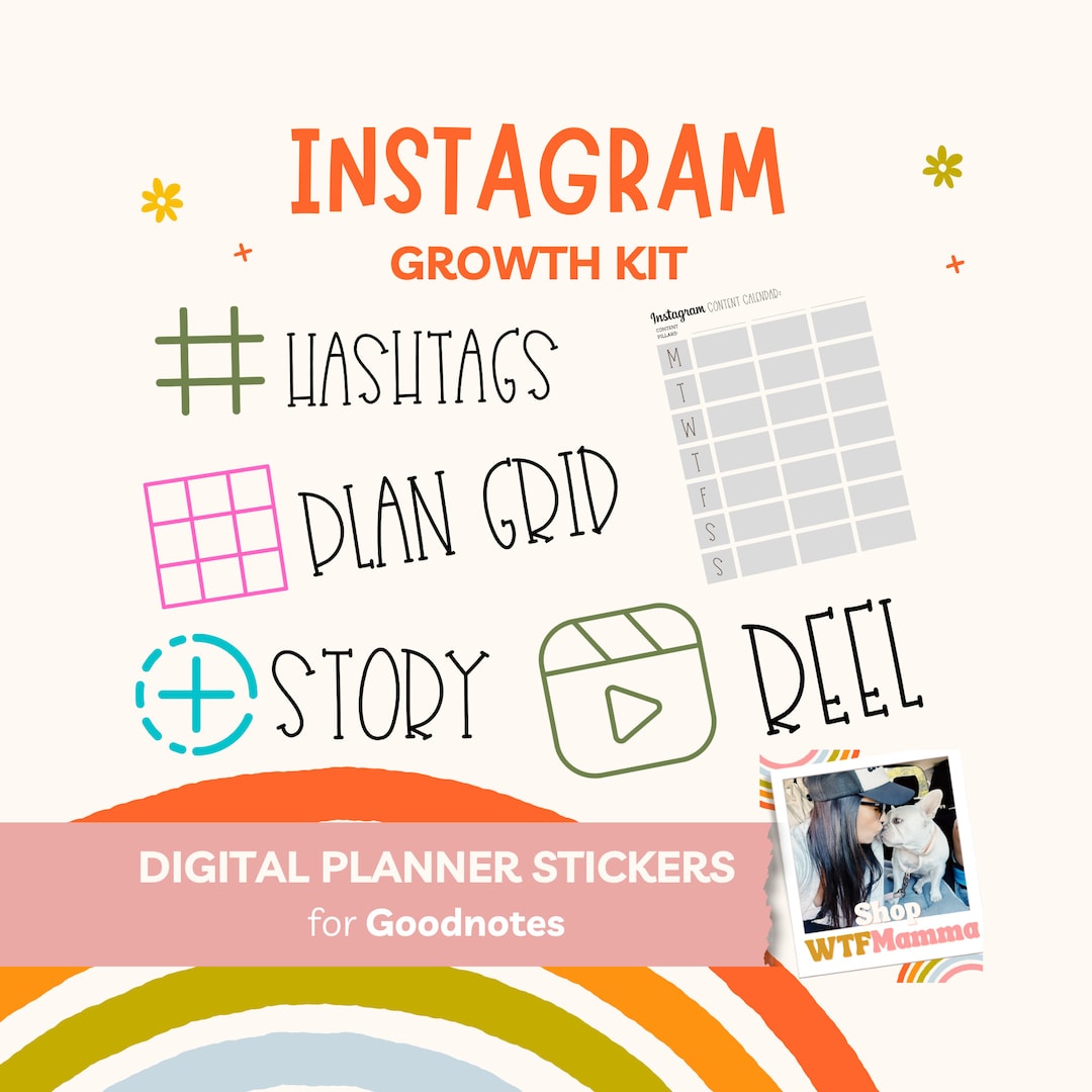 Instagram Growth Kit: Digital Planner Stickers for Goodnotes (digital ...