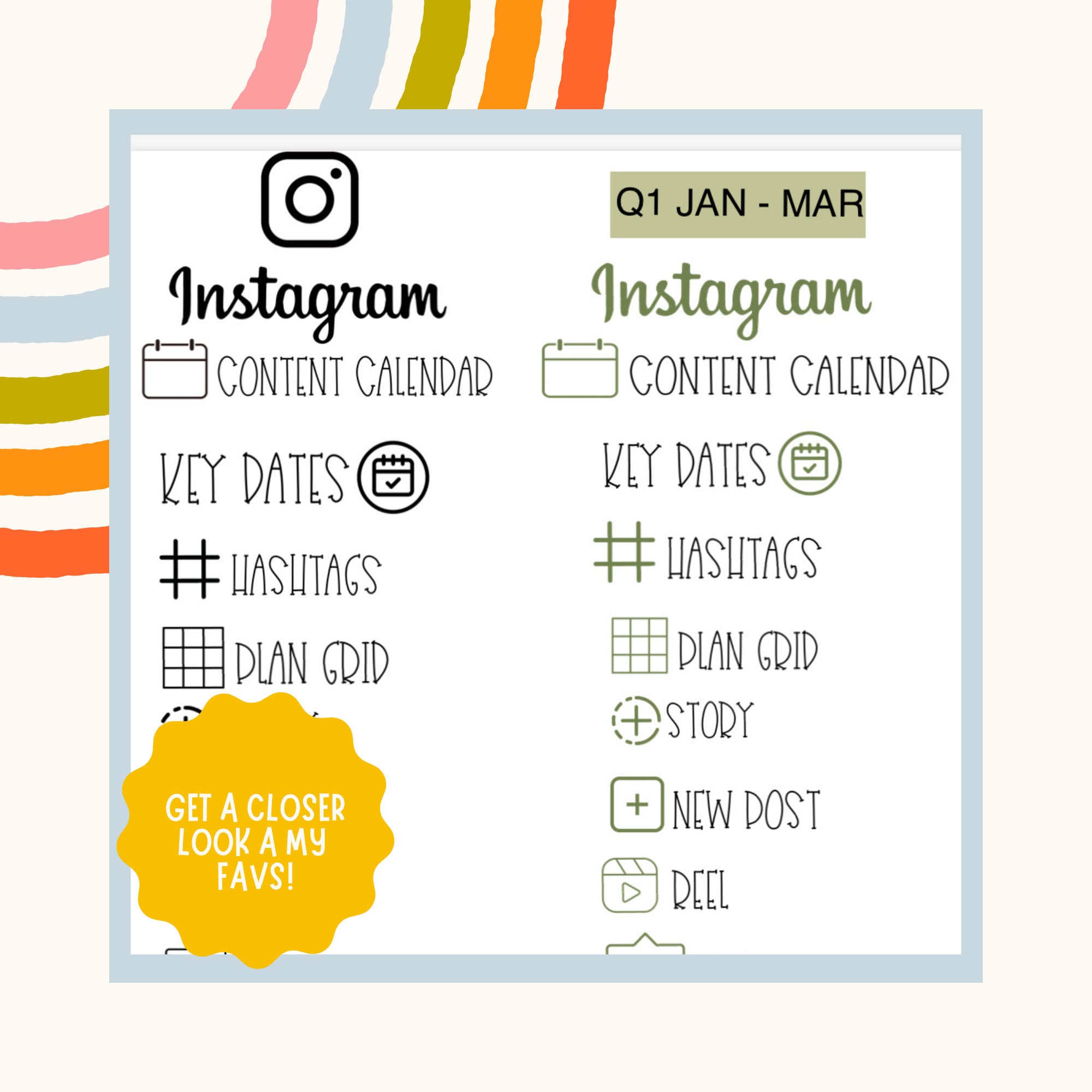 Instagram Growth Kit: Digital Planner Stickers for Goodnotes (digital ...