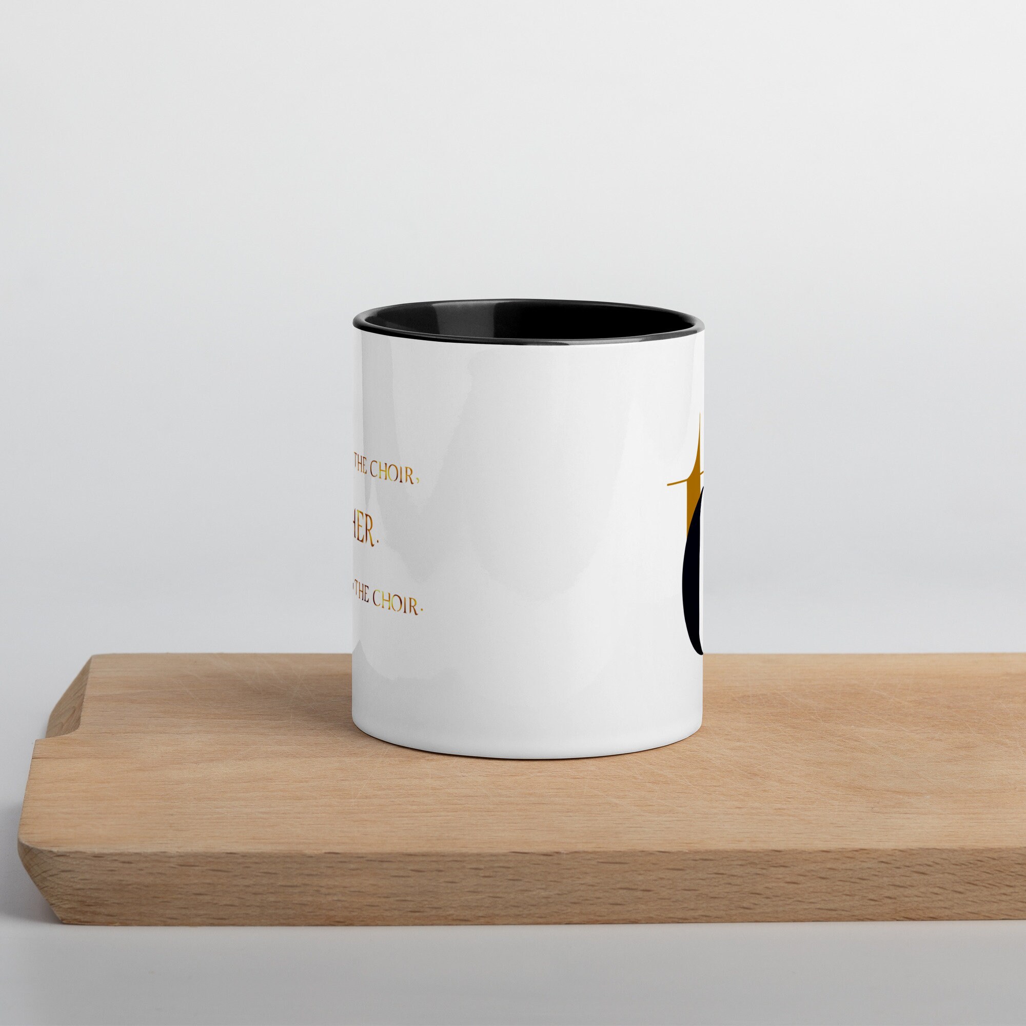Lucifer Mug, Preaching to the Choir Ceramic Mug, Gold Letters Coffee ...