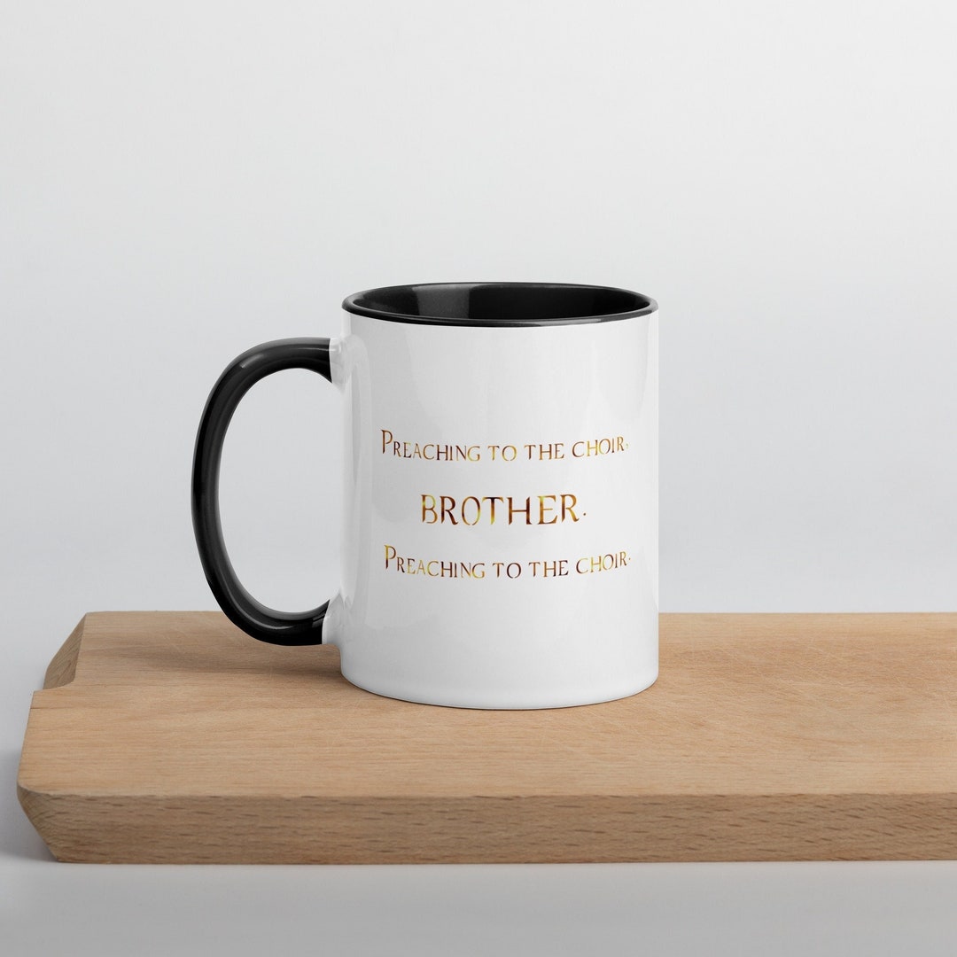 Lucifer Mug, Preaching to the Choir Ceramic Mug, Gold Letters Coffee ...