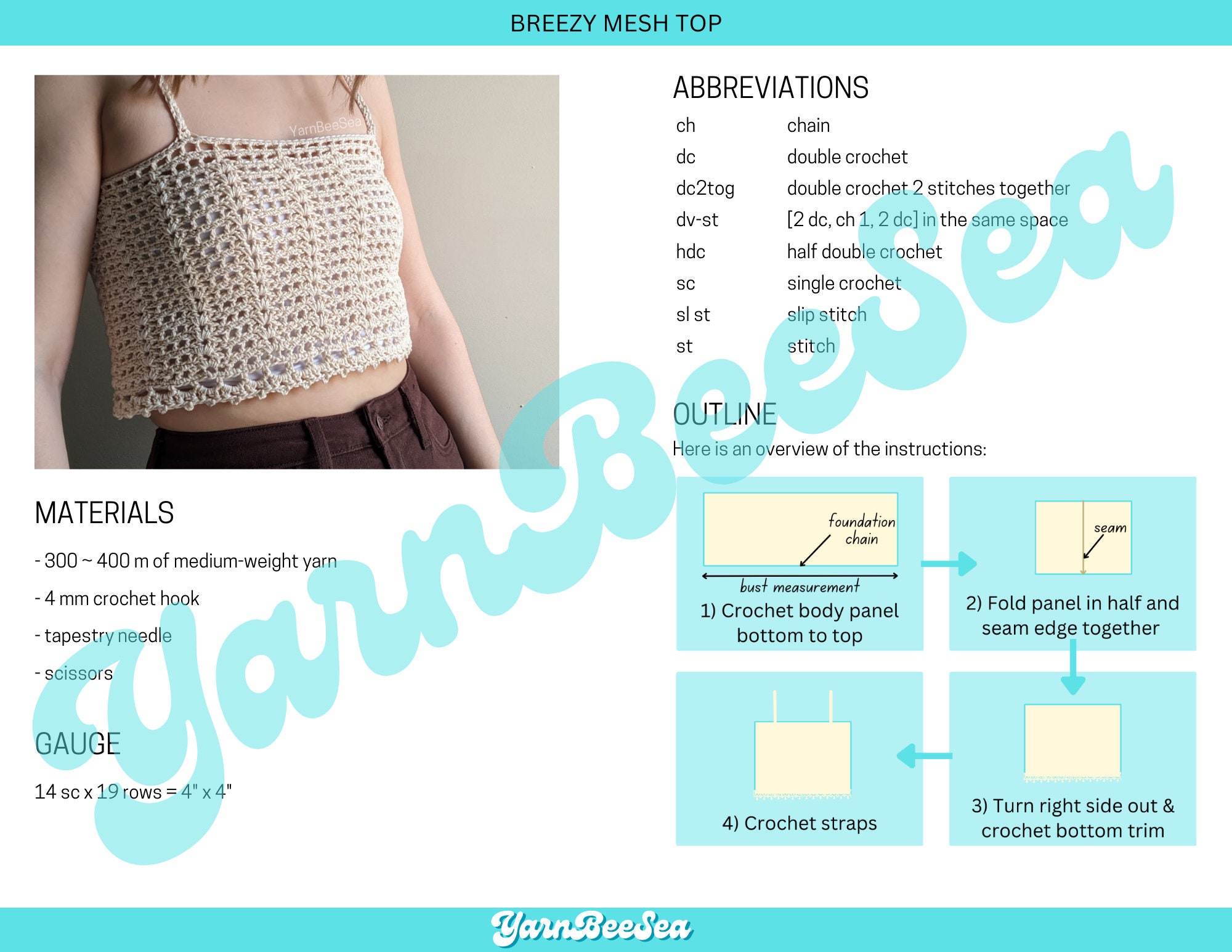 Breezy Mesh Crochet Top Pattern - Etsy