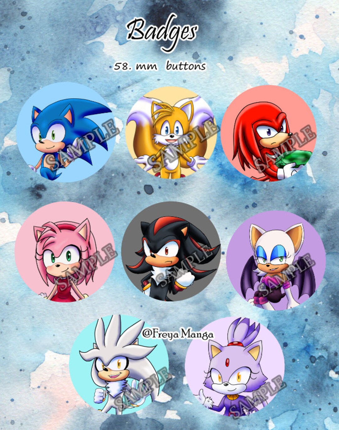 Sonic the Hedgehog - Badges 58mm - Etsy