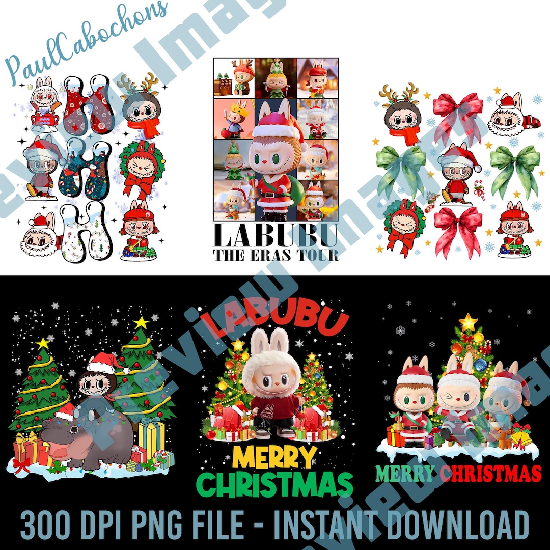 Bundle Labubu Christmas Png, Cutie Labubu Monster Bundle Png, Xmas ...