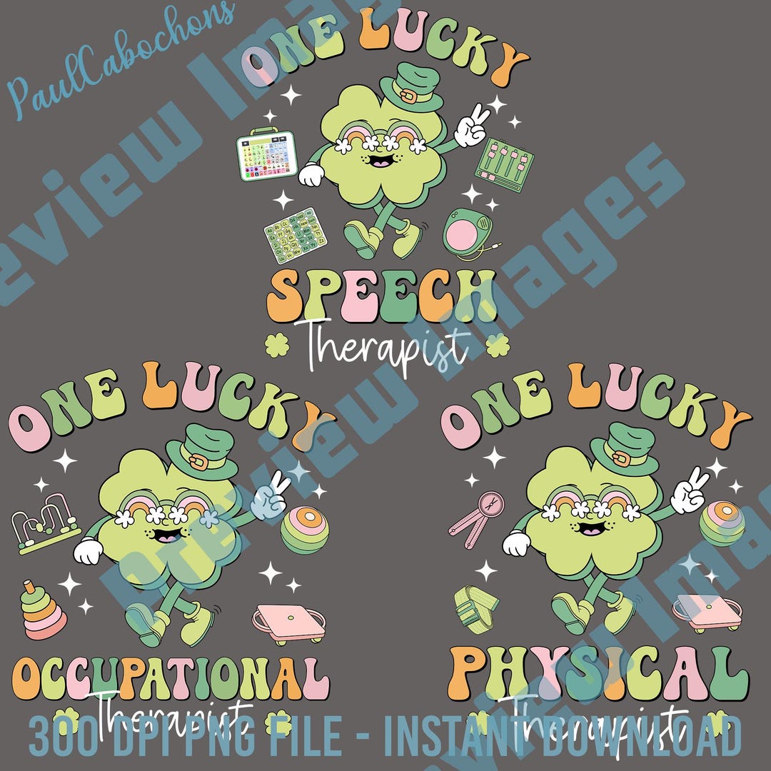 One Lucky Therapist SLP PT OT St Patrick's Day Png, Speech Therapist ...