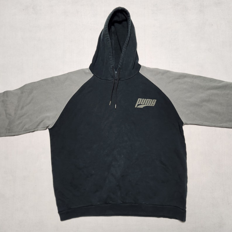 Vintage Puma Hoodie 90s 80s Embroidery 2 Color Sweater Hooded ...