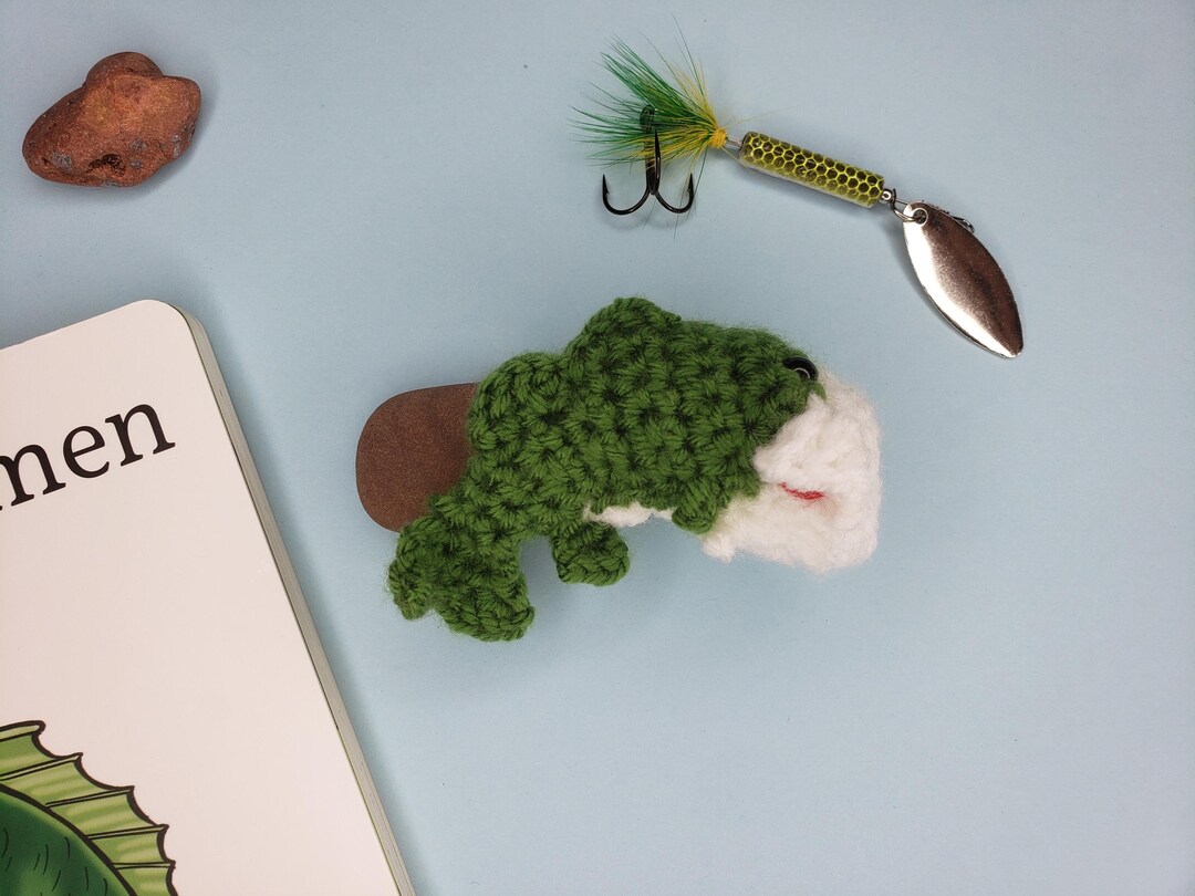 Mini Crocheted Bass - Fish Stuffy - Small Woodland Animals - Fishing ...