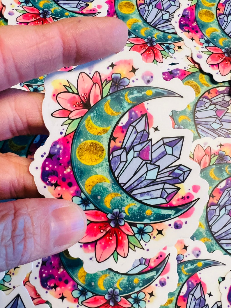 Mystical Moon Phases & Crystalssticker Windows Car Laptop - Etsy