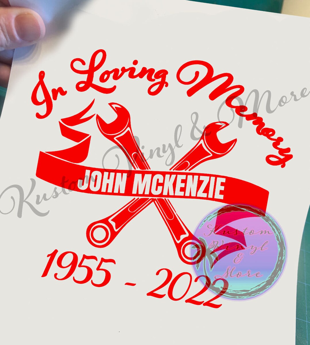 In Loving Memory Mechanic Memorial Decals - Missed Loved Ones Memorial ...