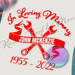 In Loving Memory Mechanic Memorial Decals - Missed Loved Ones Memorial ...