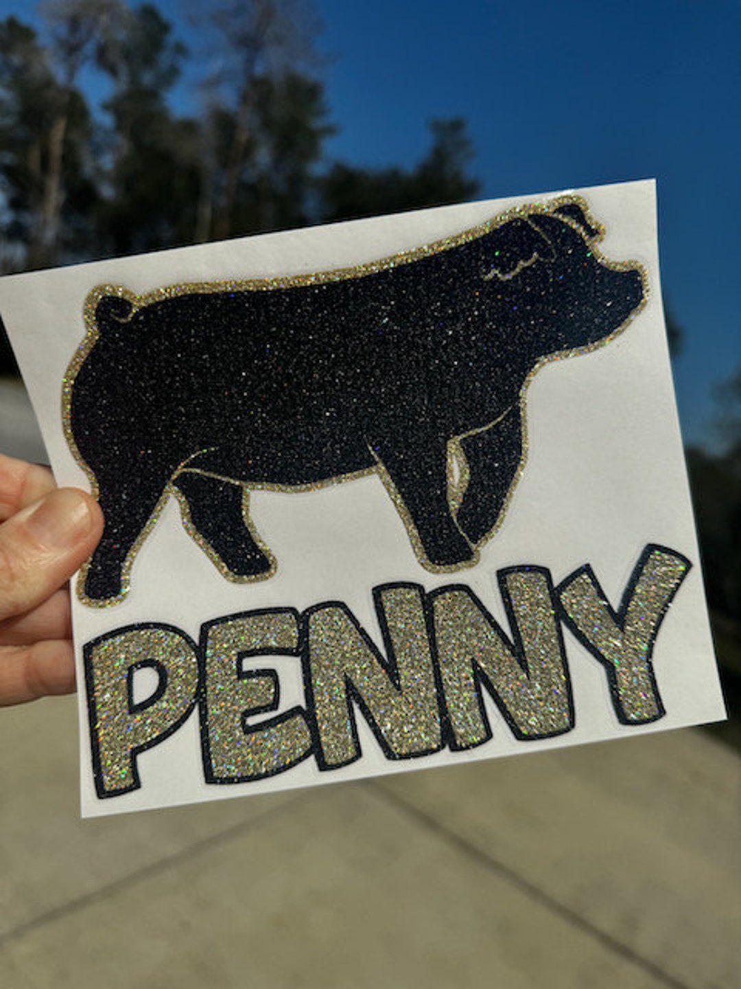 Glitter Duroc Hog Name Decals Custom Pig Sprayer Stickers Laptop Water ...