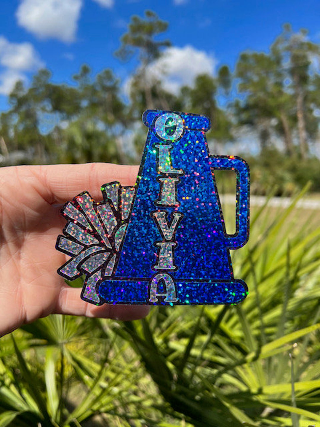 Custom Cheer Decals Personalized Name Cheerleader Megaphone - Etsy