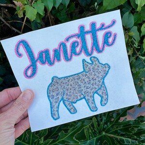 Glitter Hog Name Decals Leopard Print Pig Sprayer Stickers Laptop Water ...