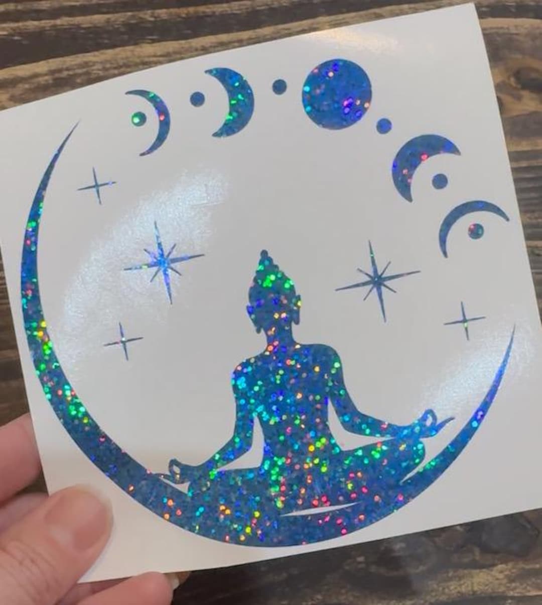 Buddha Moon Phases Decal - Vinyl Car Laptop Decals Motorcycle Tumbler ...