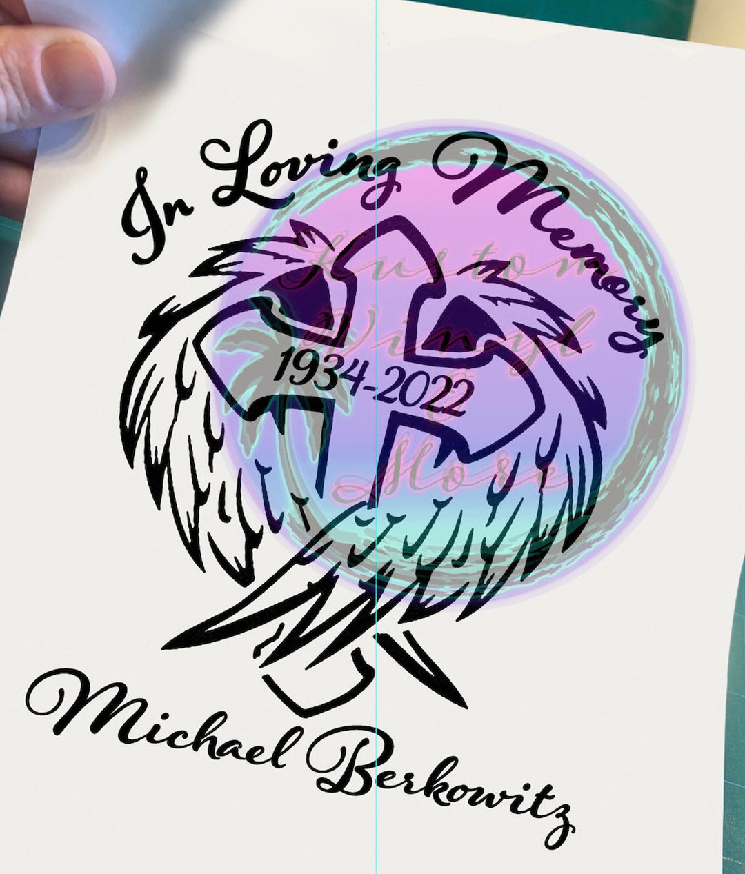 Wings & Cross Memorial Decals - in Loving Memory Memorial Decals ...