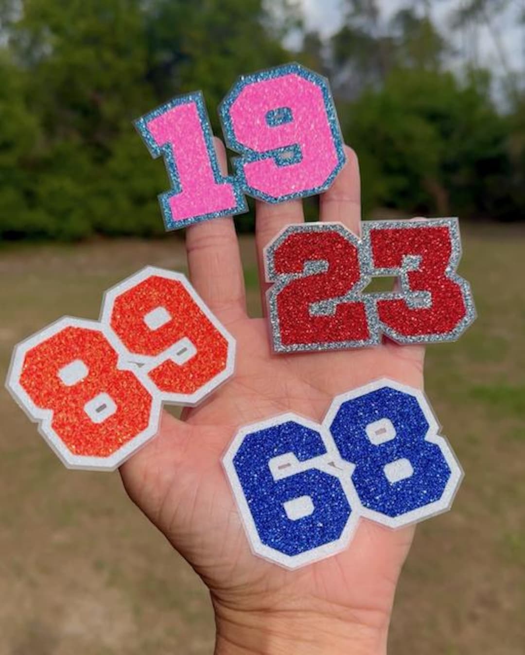 Sports Glitter Number Stickers - Helmet Numbers - School Spirit Pride ...