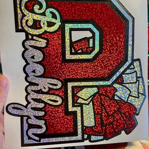 Custom Cheer Stickers Personalized Cheerleader BIG Letter - Etsy