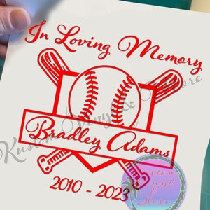 In Loving Memory Baseball Memorial Decals - Missed Loved Ones Memorial ...
