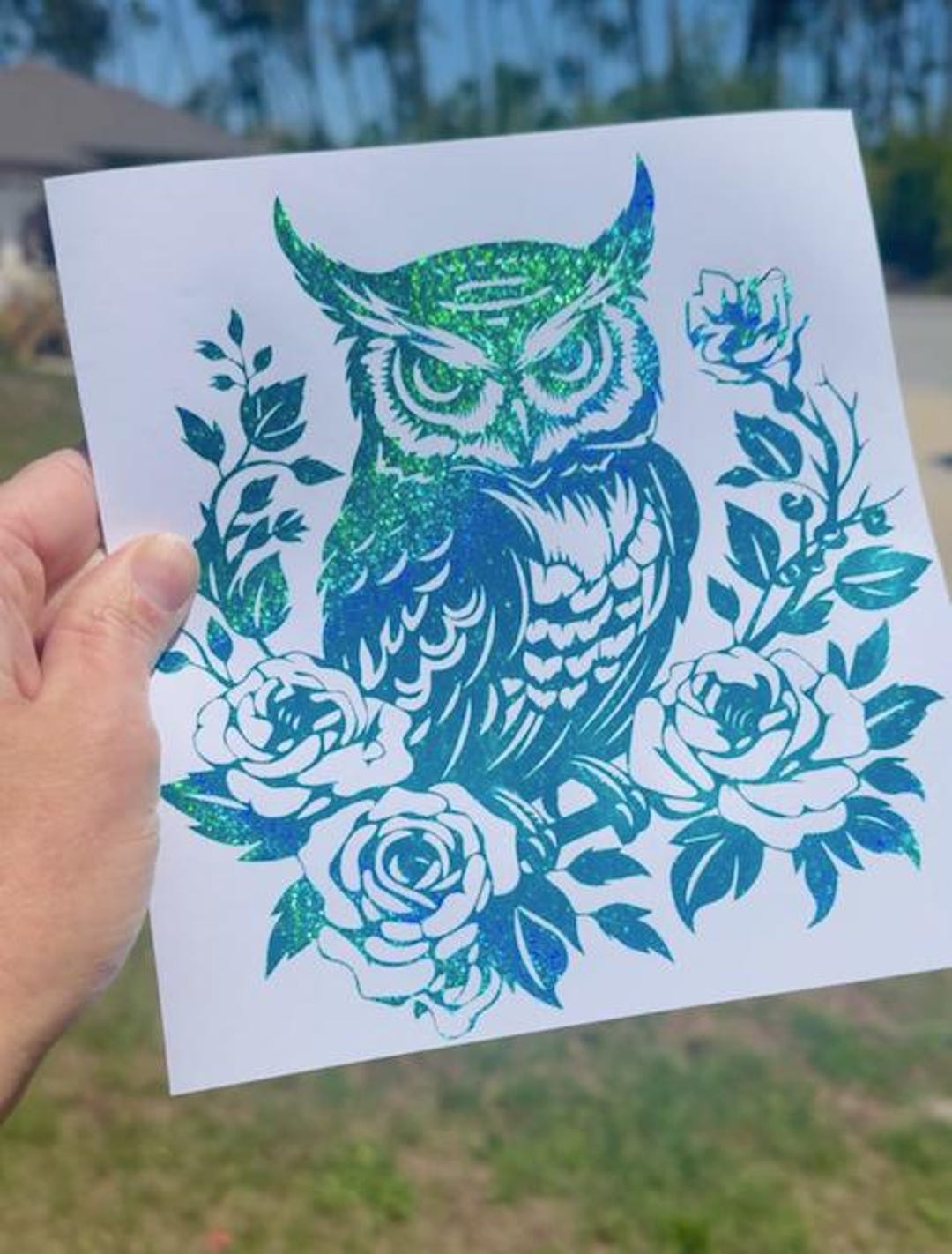 Floral Owl Decal - (#2) Vinyl Car Laptop Decals Motorcycle Tumbler ...