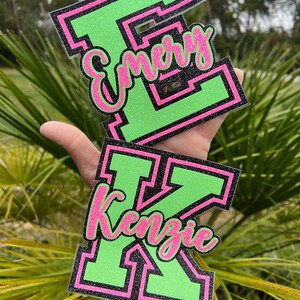 Glitter BIG Varsity Letter Name Stickers & Magnets - Varsity Junior ...