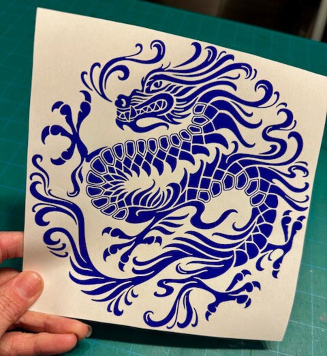 Traditional Chinese Dragon Decal - Vinyl Car Laptop Notebook Motorcycle ...