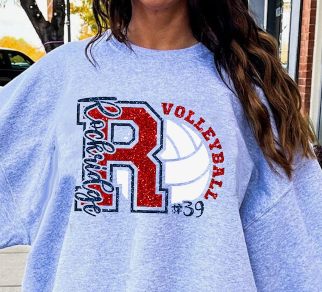 Custom Glitter Volleyball Sweatshirts and Hoodies - BIG LETTER Name ...