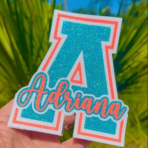 Glitter BIG Varsity Letter Name Stickers & Magnets - Varsity Junior ...