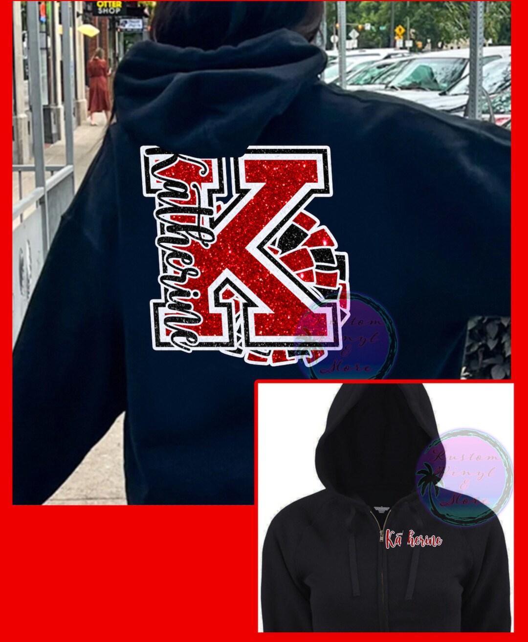 Cheer Zip up Hoodie Sweatshirt Adult Youth Sizes glitter BIG LETTER ...
