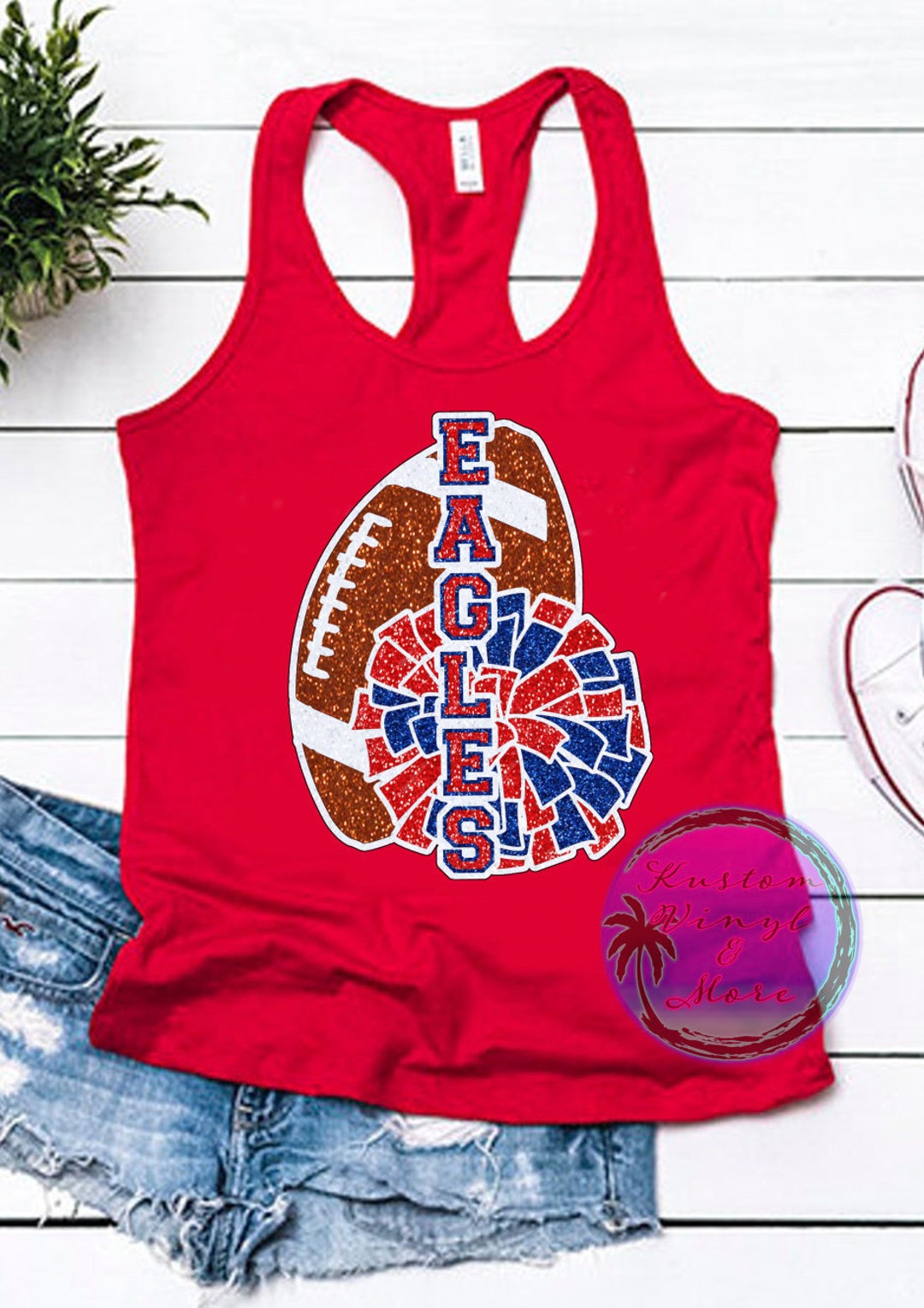 Custom Glitter Football Tank Tops Team Racerback Tanks - Etsy