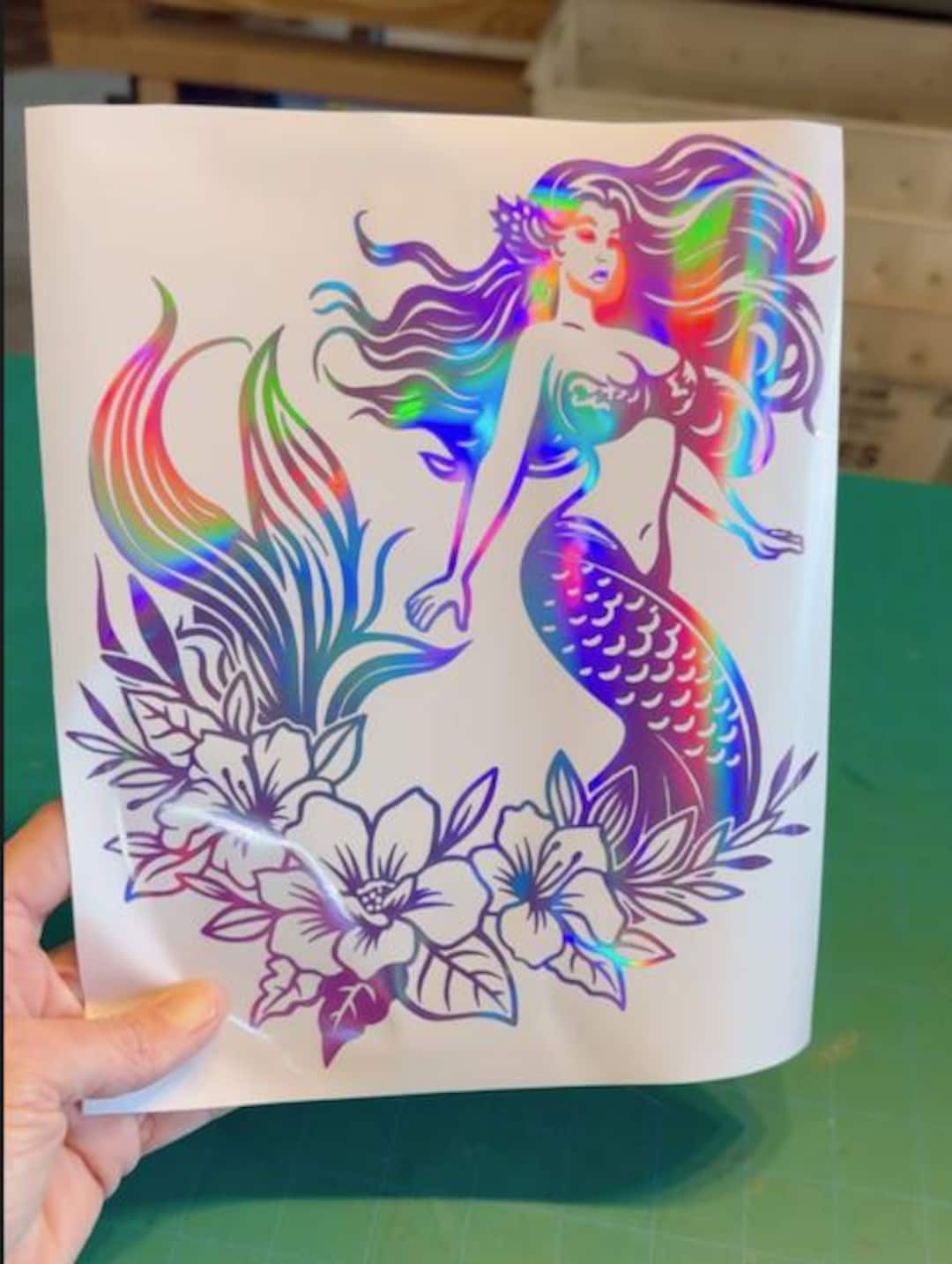 Floral Mermaid Decal - Siren Flowers - Vinyl Car Laptop Decals ...